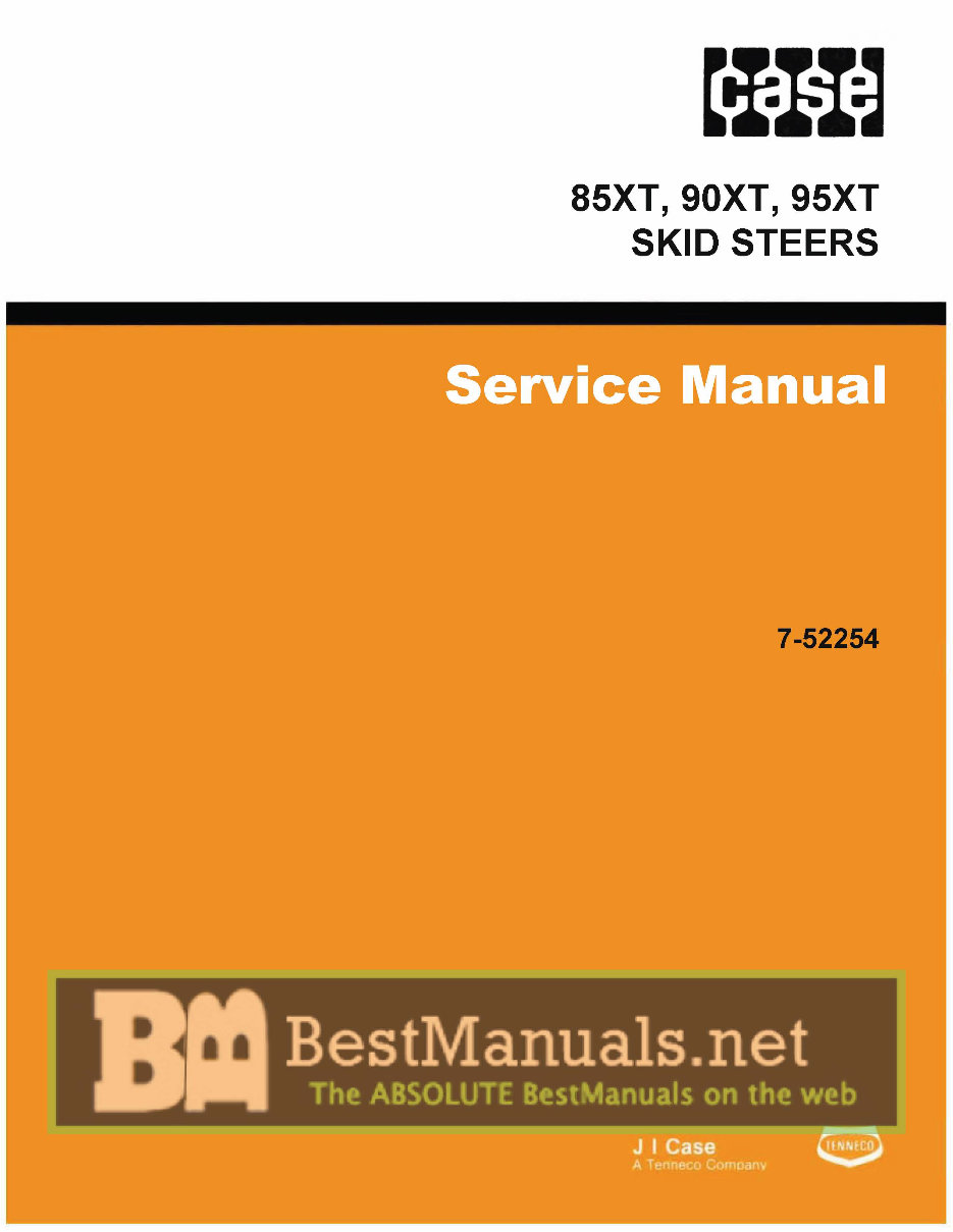 CASE 85XT 90XT 95XT Skid Steer Toubleshooting and SCHEMATIC Service Manual