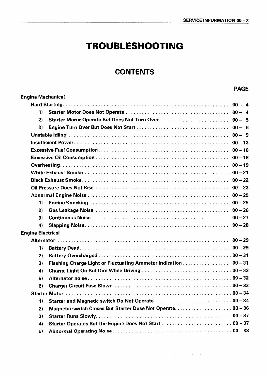 ISUZU 10PE1 8PE1 engine workshop repair manuals