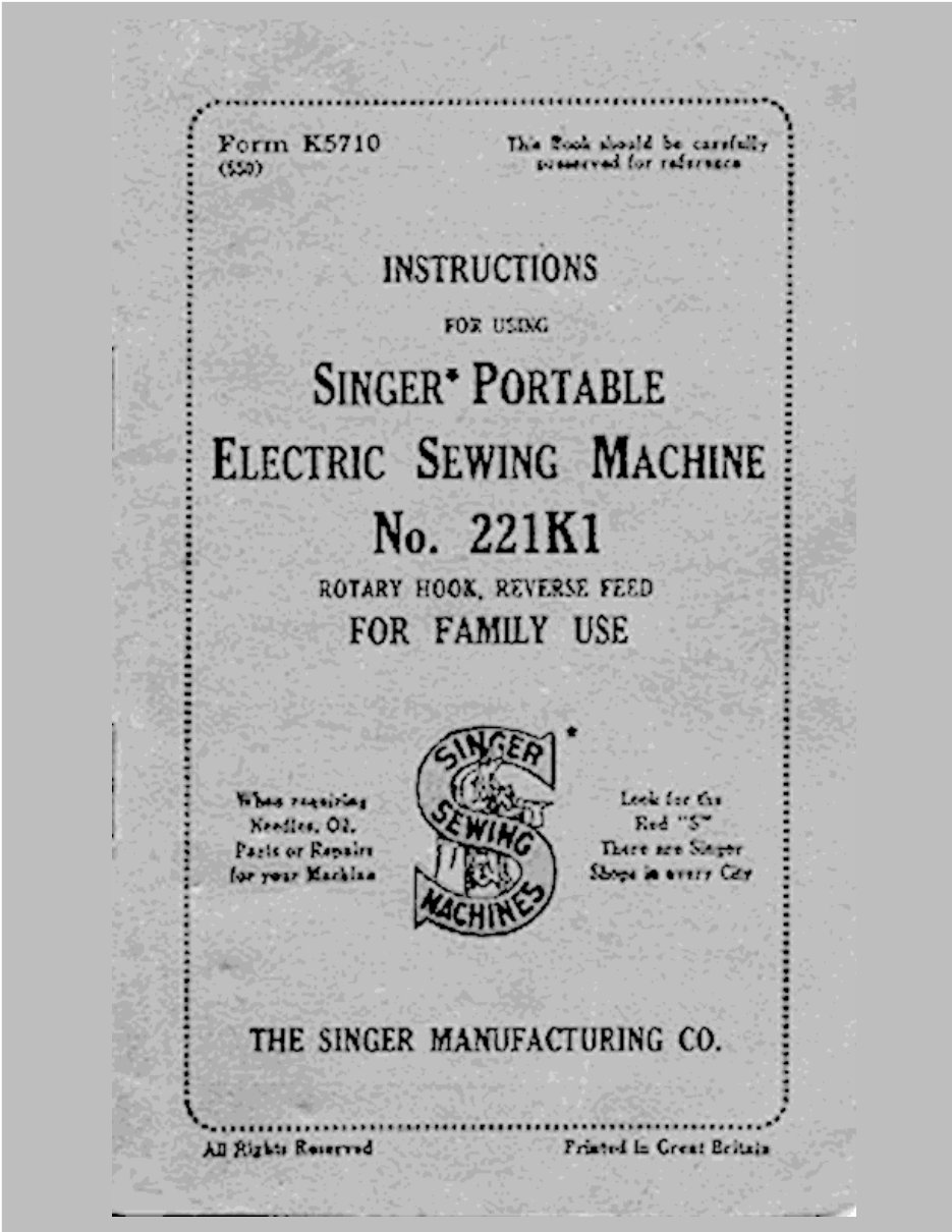 Singer Sewing Machine Repair Manual | Manuals Online