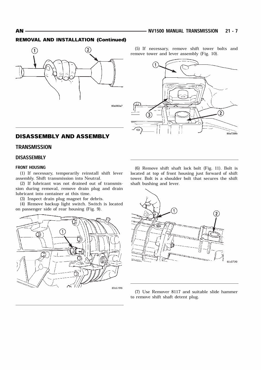 GM NV1500 NV3500 AX15 Manual Transmission Workshop Manual