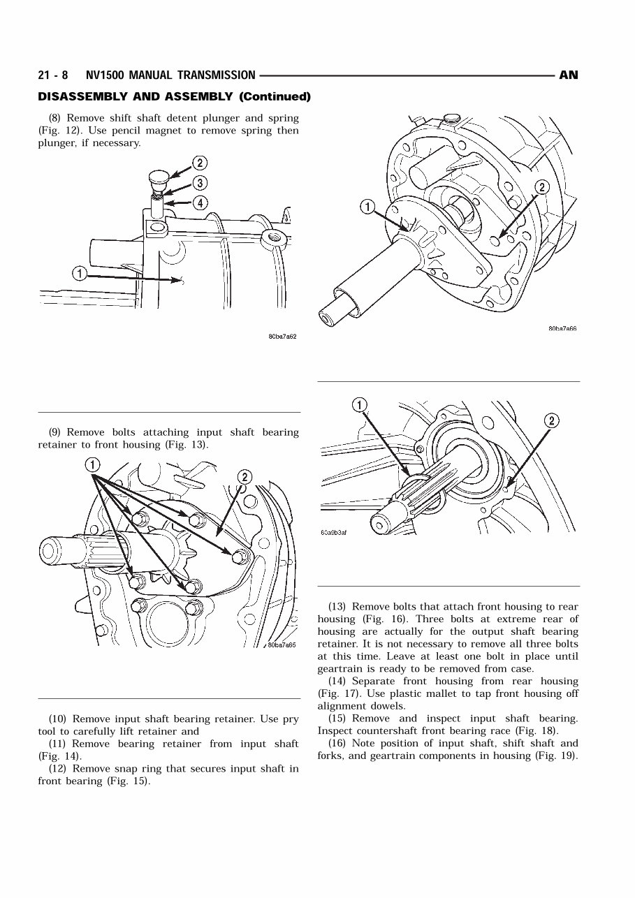 GM NV1500 NV3500 AX15 Manual Transmission Workshop Manual