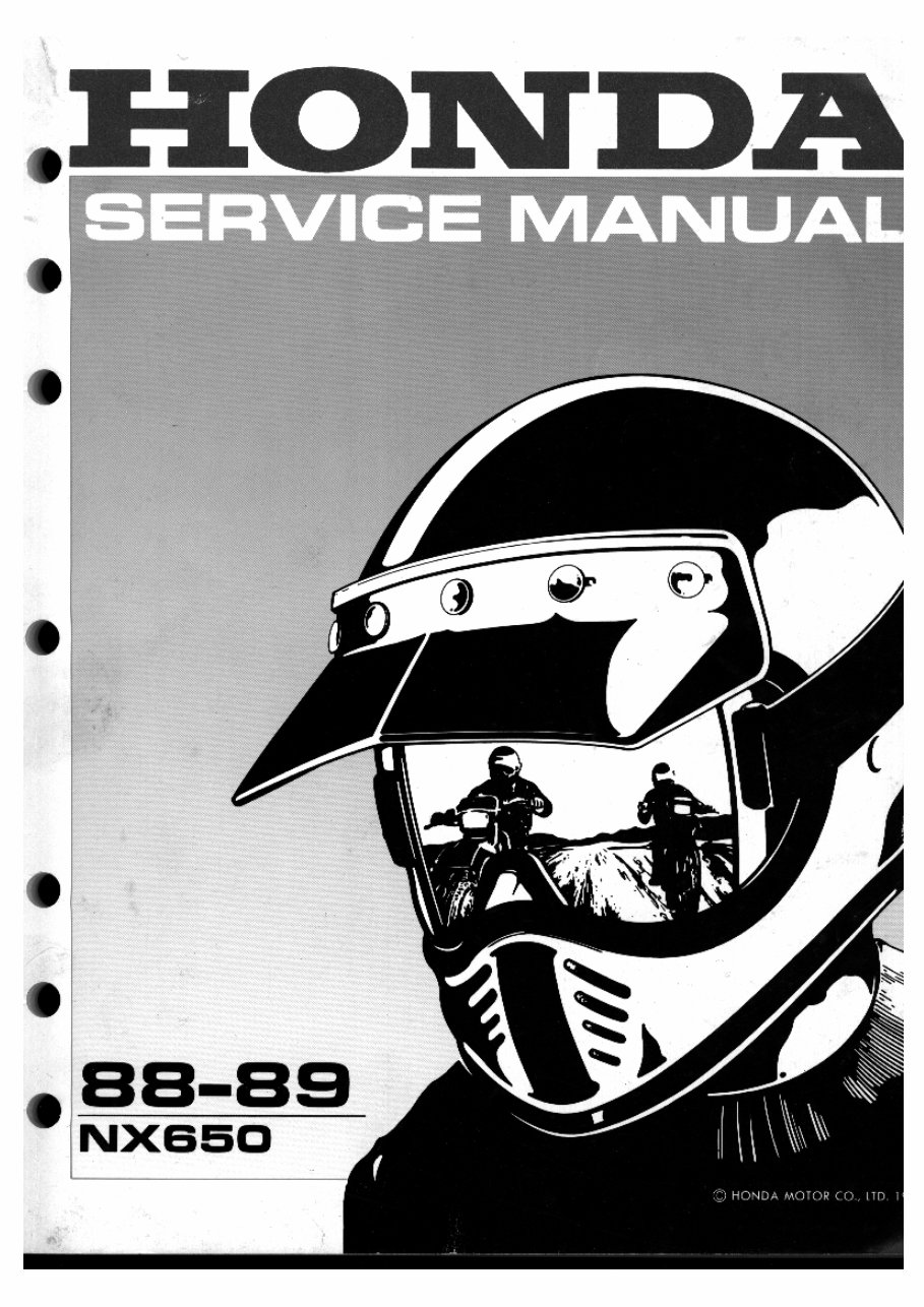 HONDA NX-650 NX650 DOMINATOR Workshop Repair Manual All 1988-1989 Models Covered