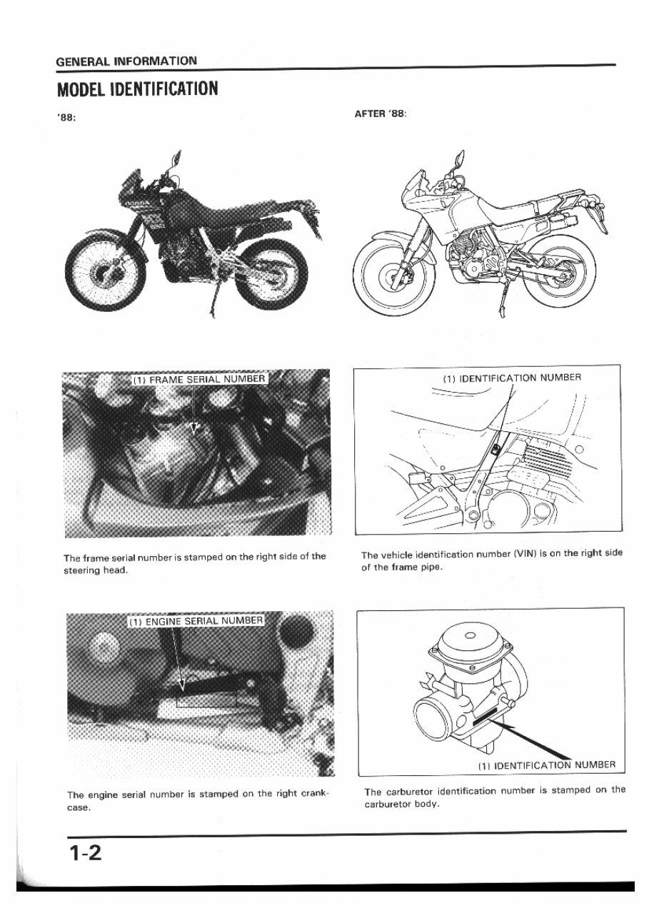 HONDA NX-650 NX650 DOMINATOR Workshop Repair Manual All 1988-1989 Models Covered