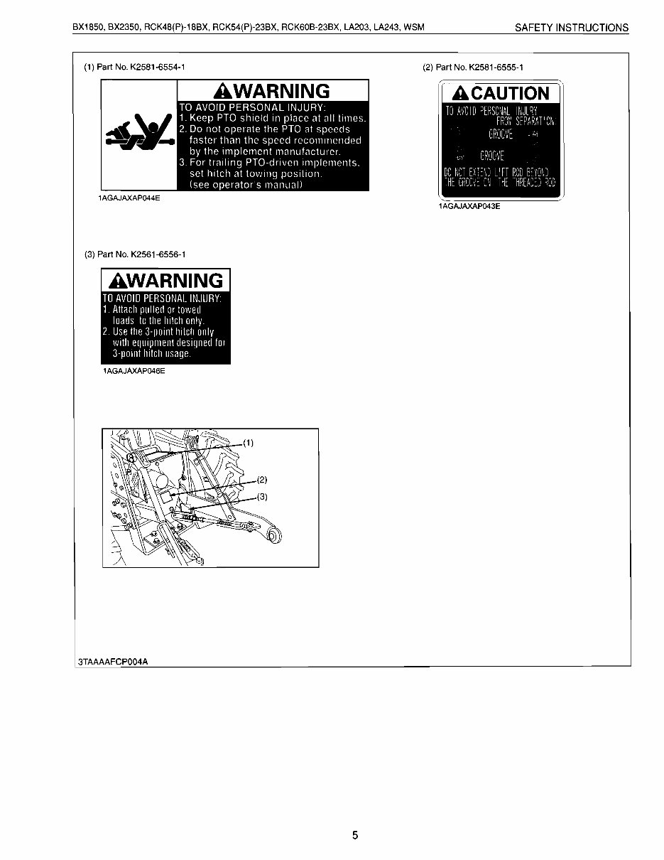 Kubota Bx1850 Bx2350 Sub Compact Tractor Service Manual