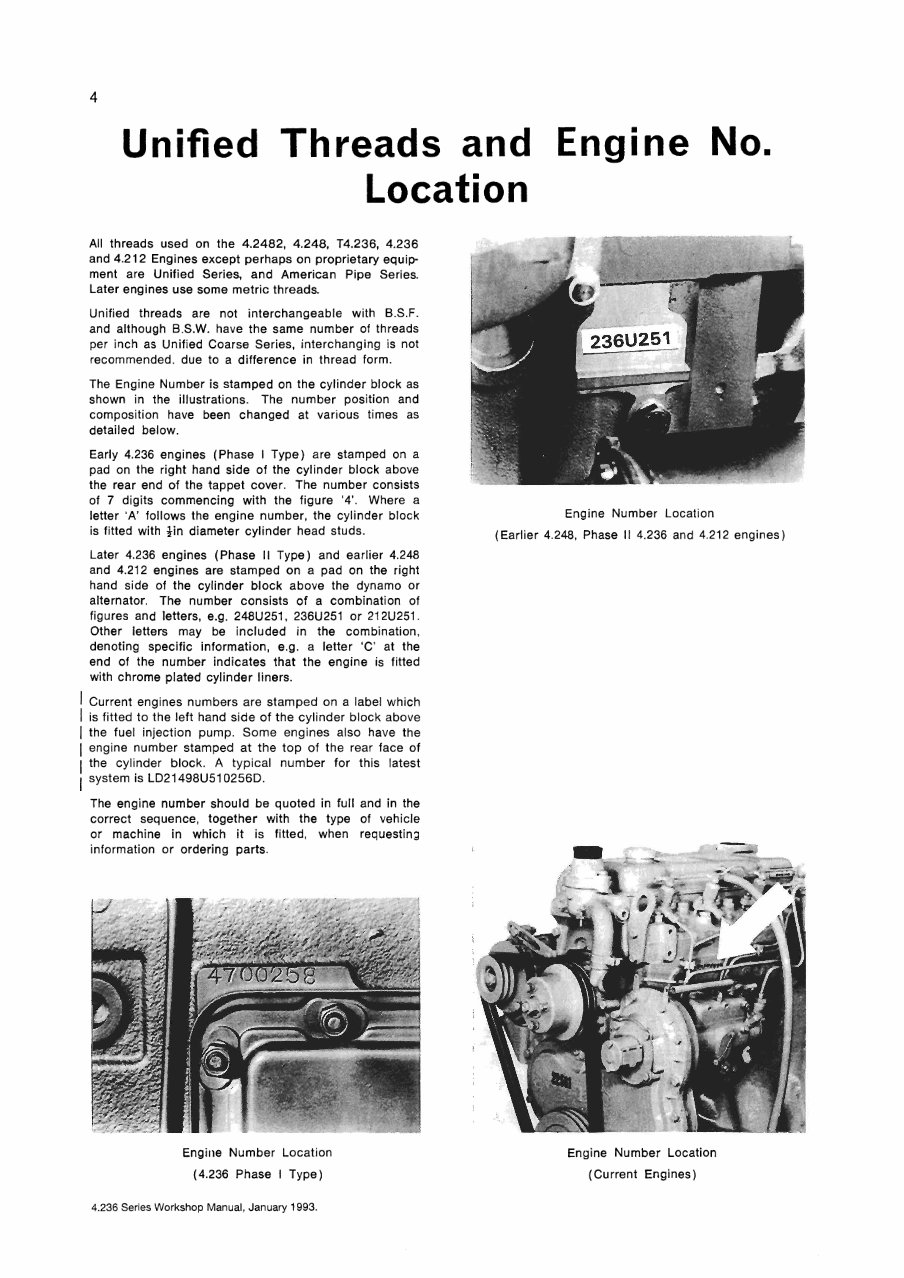 Perkins 4.2482, 4.248, T4.236 Diesel Engine 1993-1999 Full Service ...