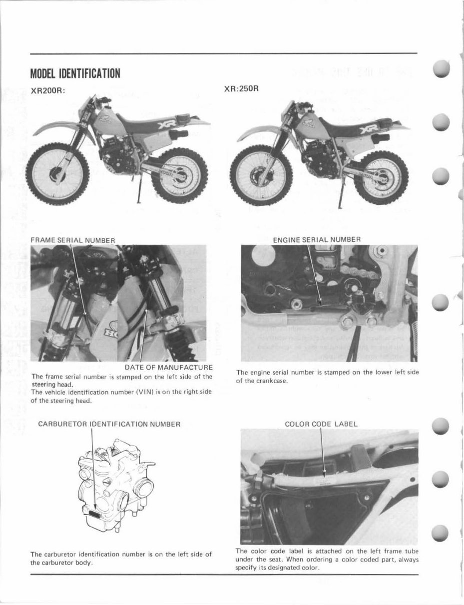 1984-1985 Honda XR200R XR250R 4 Stroke Motorcycle Repair