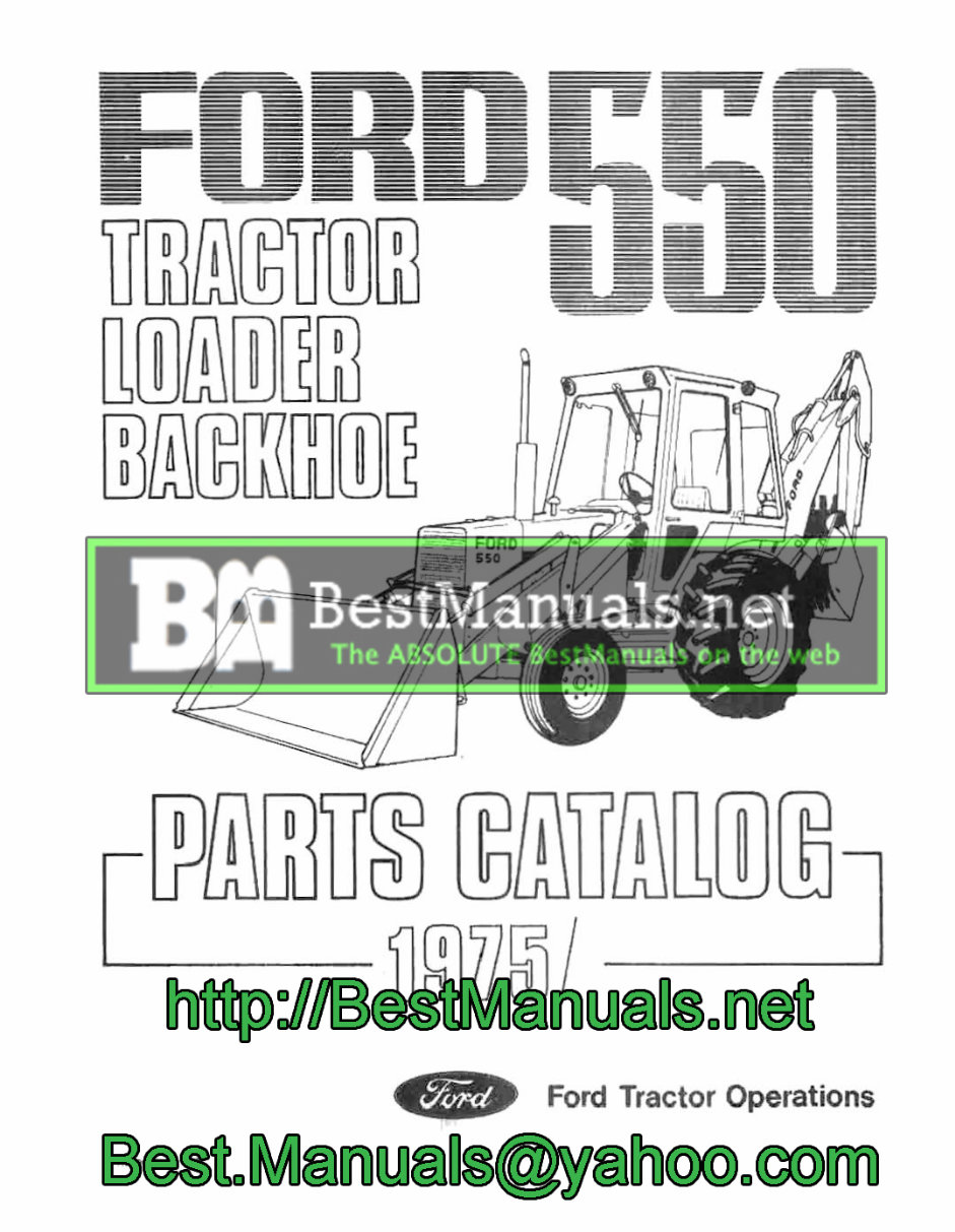 Ford 550 Illustrated Master Parts List Manual Tractor Loader Backhoe TLB