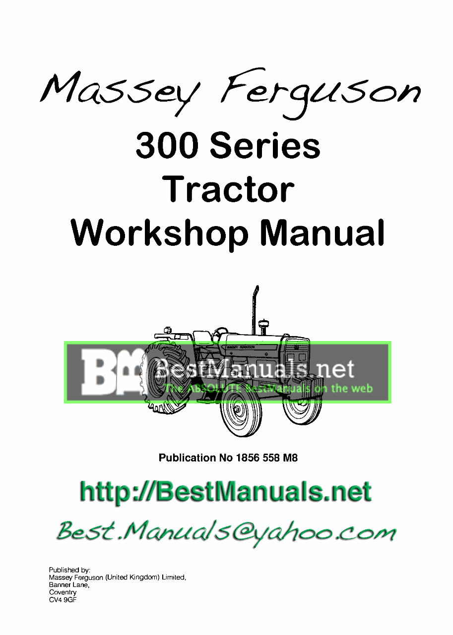 Massey Ferguson MF362 Tractor Workshop Service Repair Manual