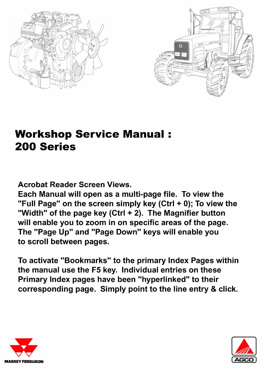 Massey Ferguson MF200 Series Tractors Service Repair Manual