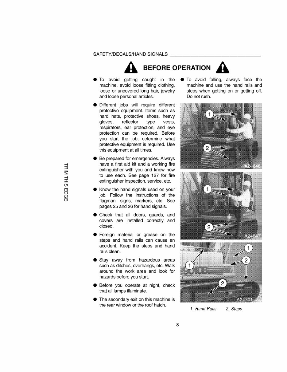 Case 9010B Excavator FACTORY Operators Owner Instruction Manual ...