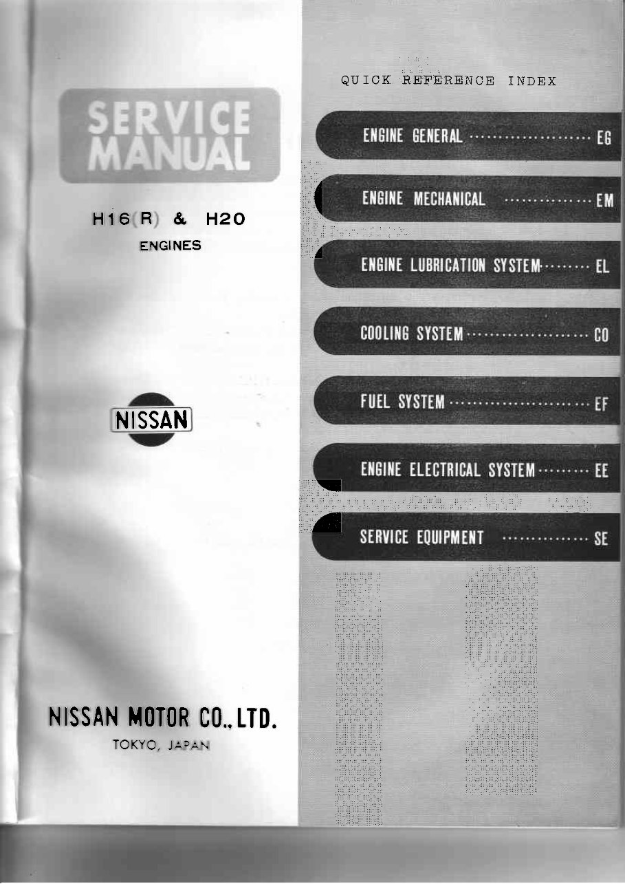 NISSAN H16(R) & H20 EngineS Service Repair Manual