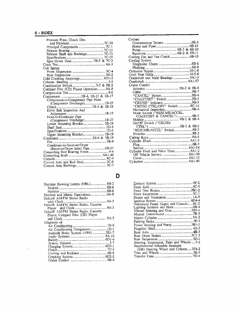 1996 GEO Tracker Service & Repair Manual Software