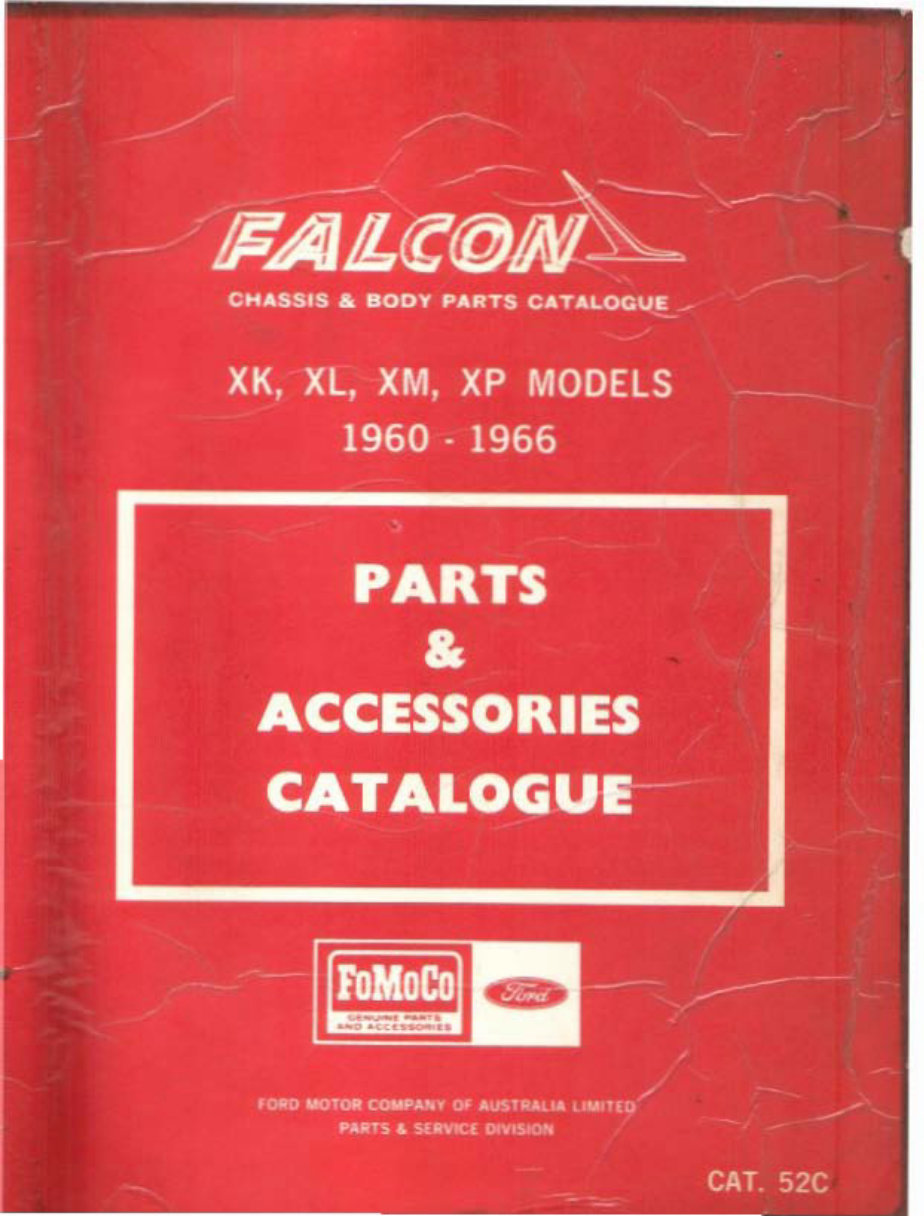 FORD FALCON 1960-1966 XK XL XM XP Parts BOOK HARDTOP COUPE