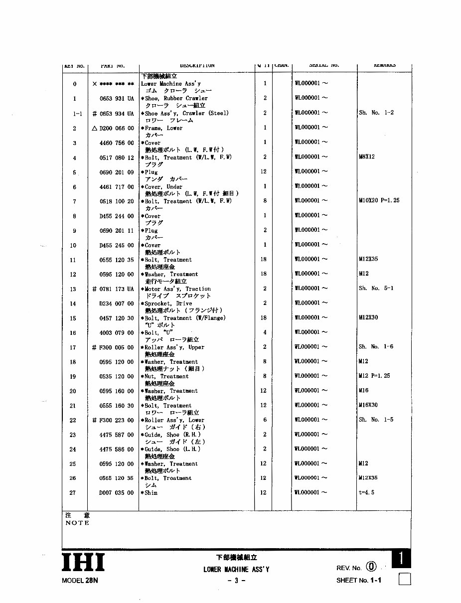 Parts Manual IHI 28N MINI Excavator | Manuals Online