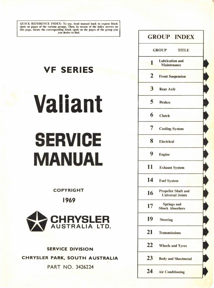 Chrysler Valiant VF Series workshop manual | Manuals Online