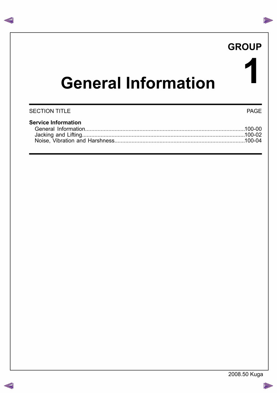 2008-2013 Ford Kuga Service & Repair Manual