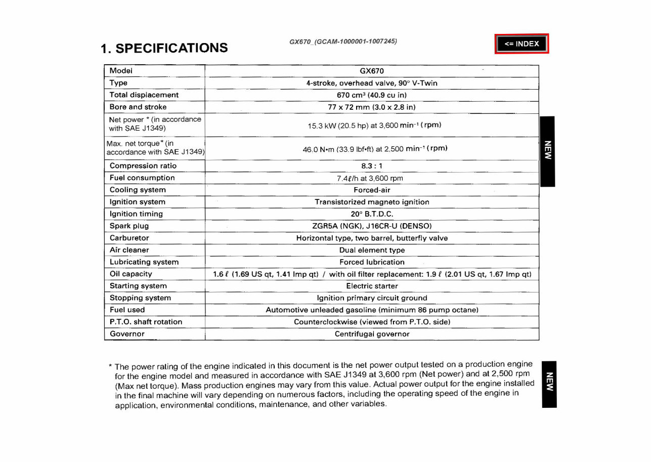 Honda GX670 Horizontal Shaft Engine Repair Manual
