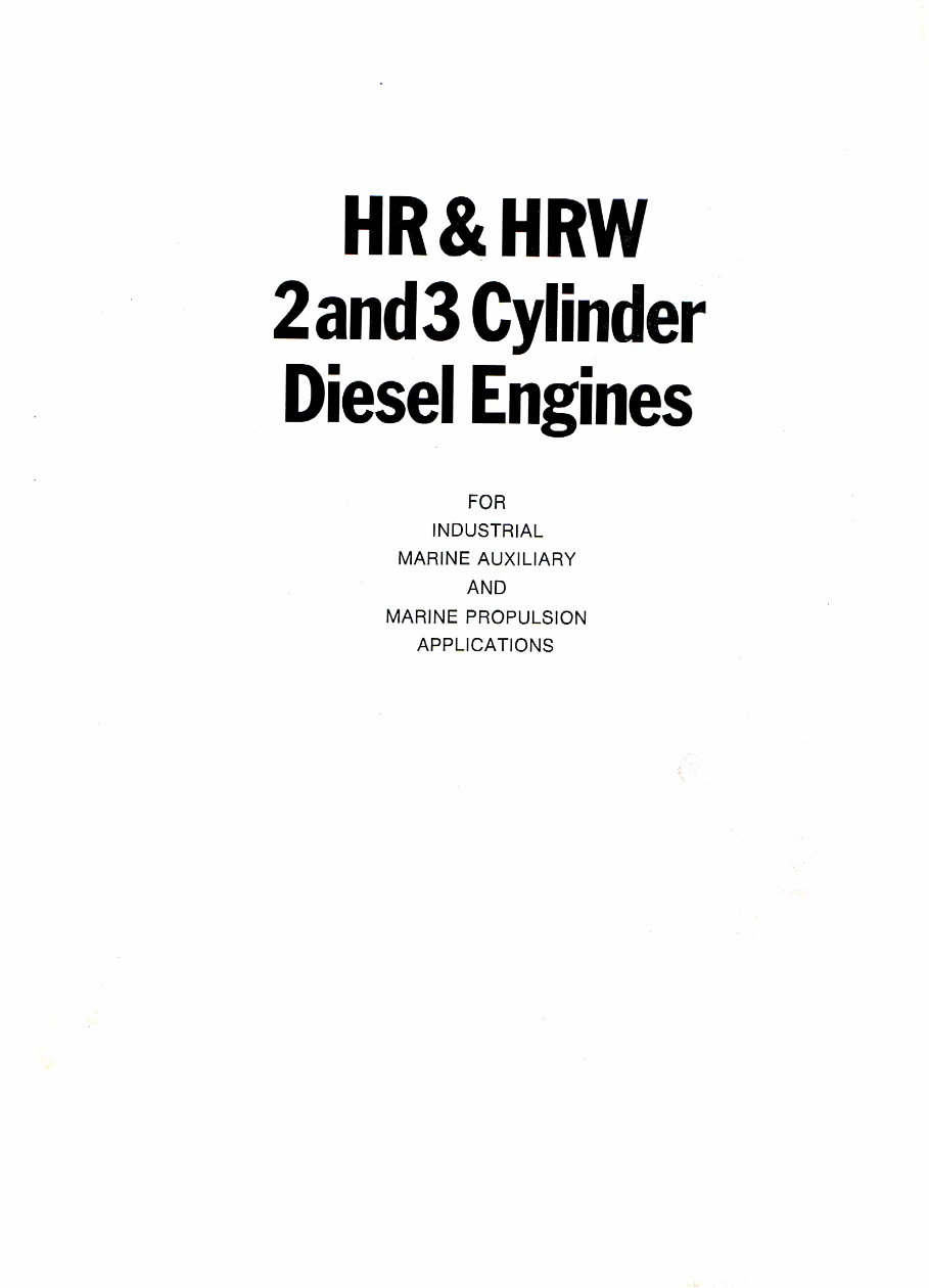 LISTER HR and HRW ( 2 & 3 Cylinder) HR2 HR3 HR2W HR3W HR3M HRW3M Diesel ...