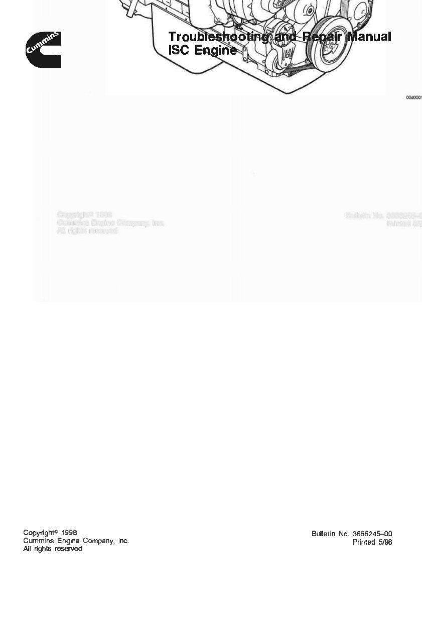 Cummins ISC Series Complete Workshop Service Repair Manual