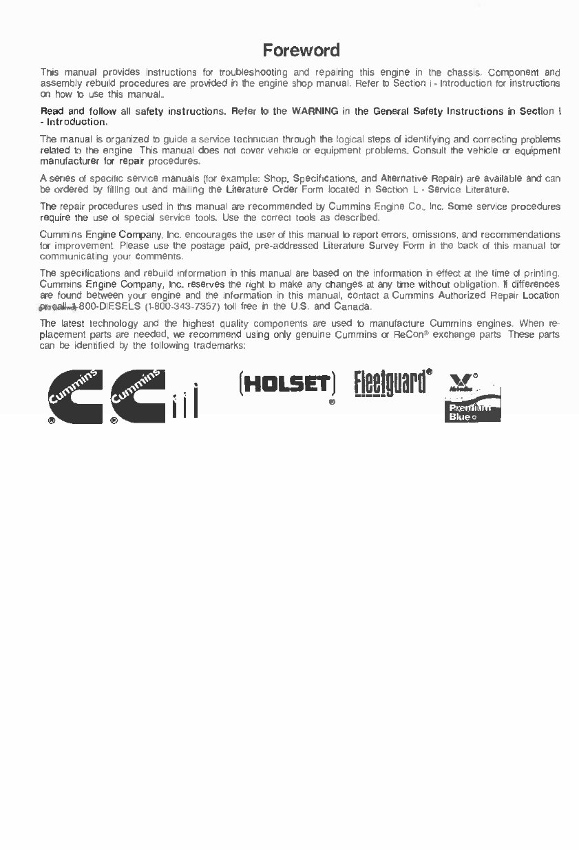 Cummins ISC Manual Collection | Manuals Online