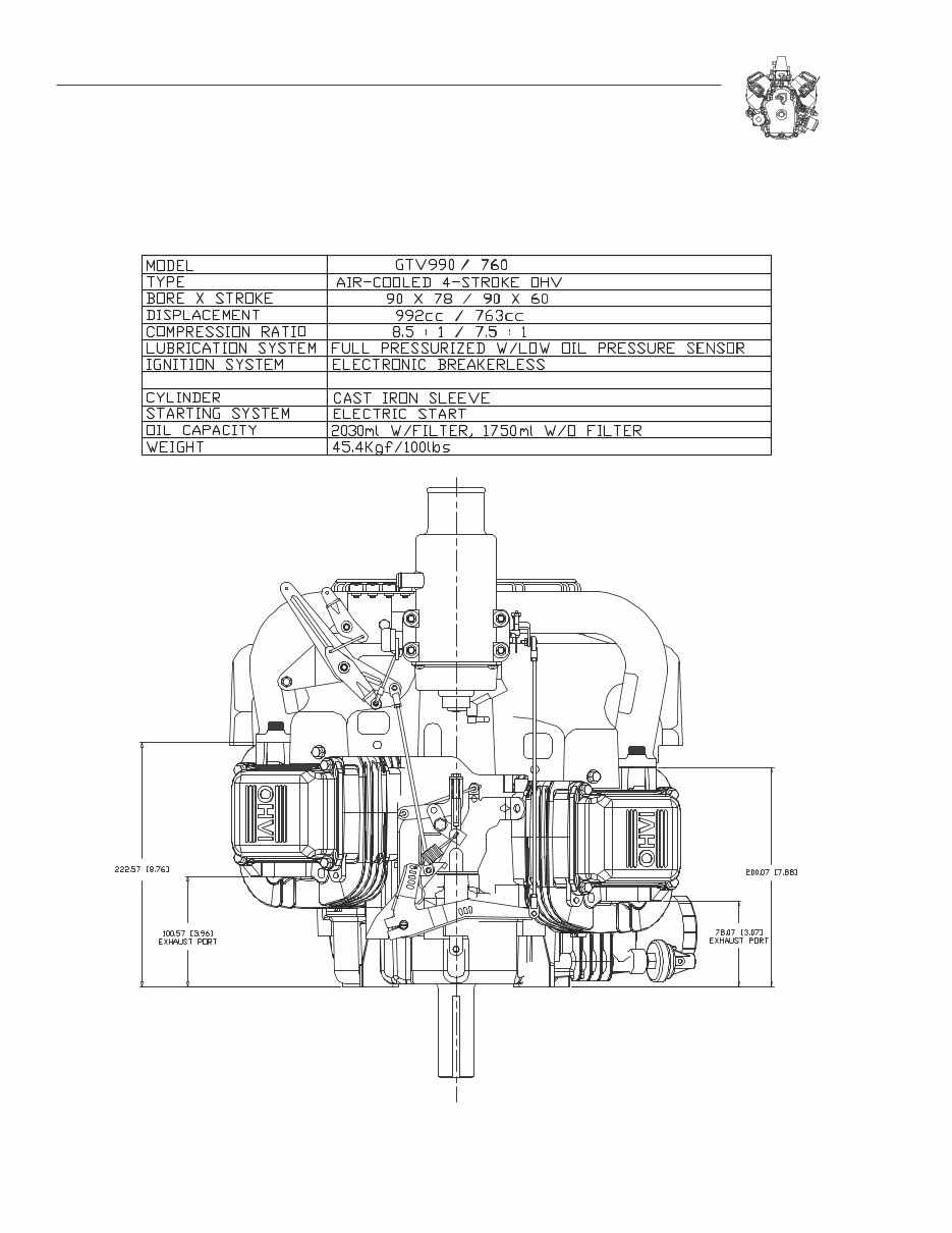 Generac GTV990/760 V-Twin OHVI Engine Workshop Service Repair Manual