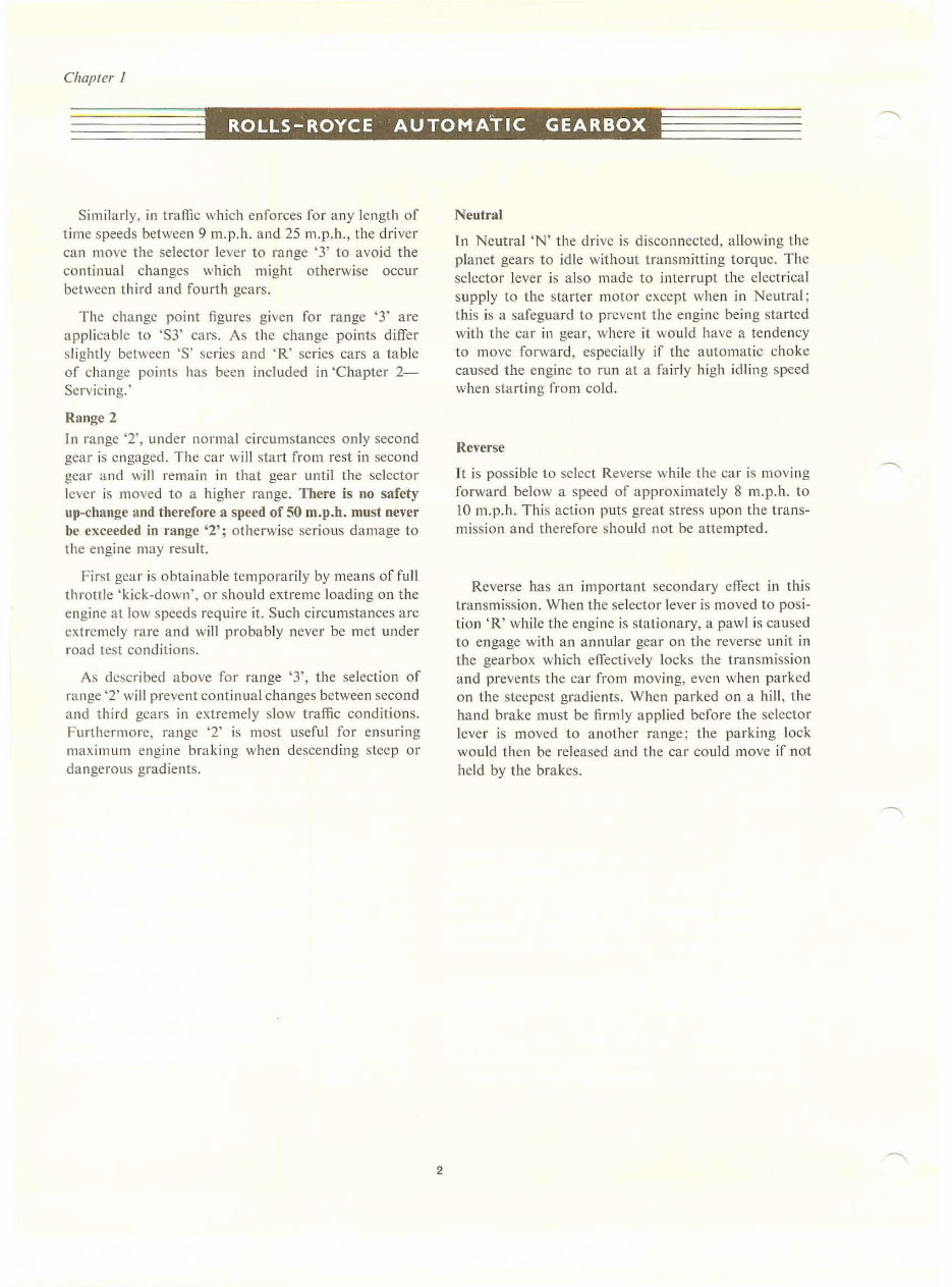 Rolls Royce & Bentley Gearbox Workshop Service Manual