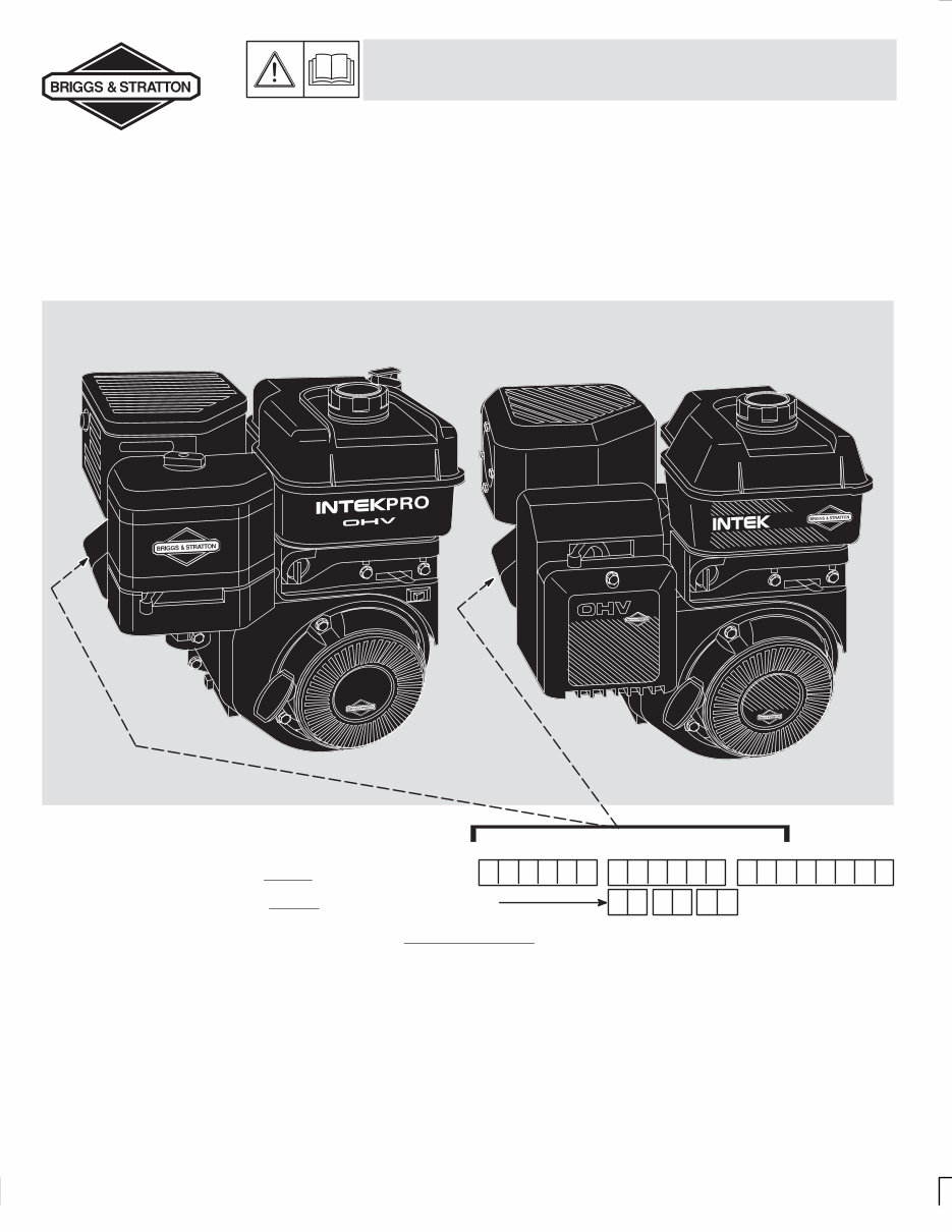 Intek Series Engine Operating Manual | Manuals Online