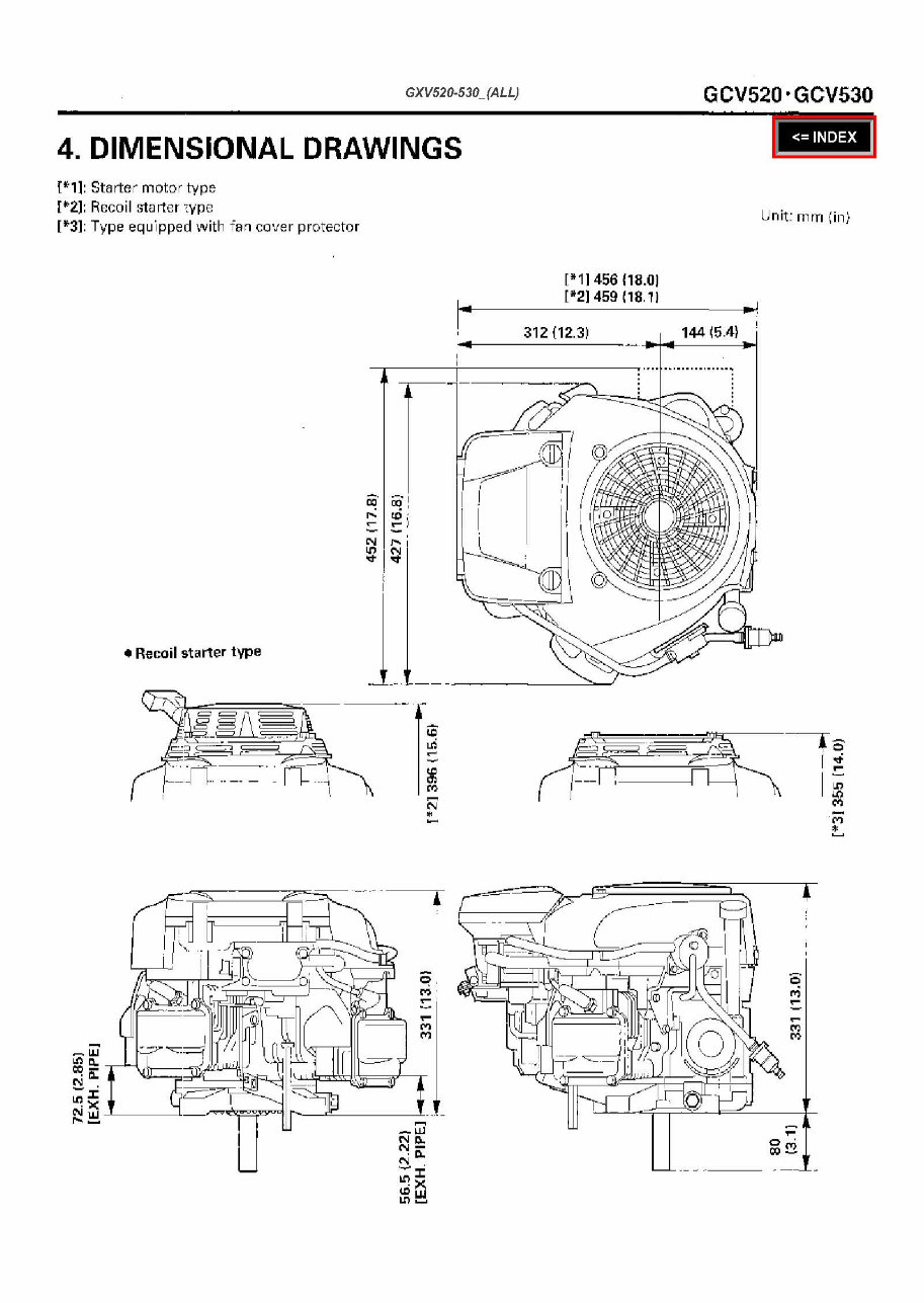 Honda GXV520 GXV530 Vertcal Shaft Engine Repair Manual
