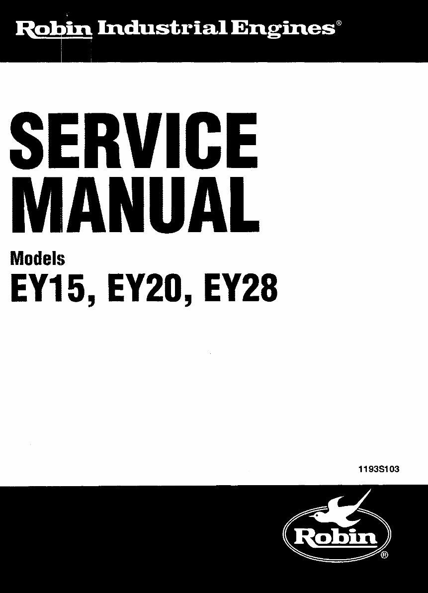 Subaru Robin EY15, EY20, EY28 Engine Service Repair Workshop Manual