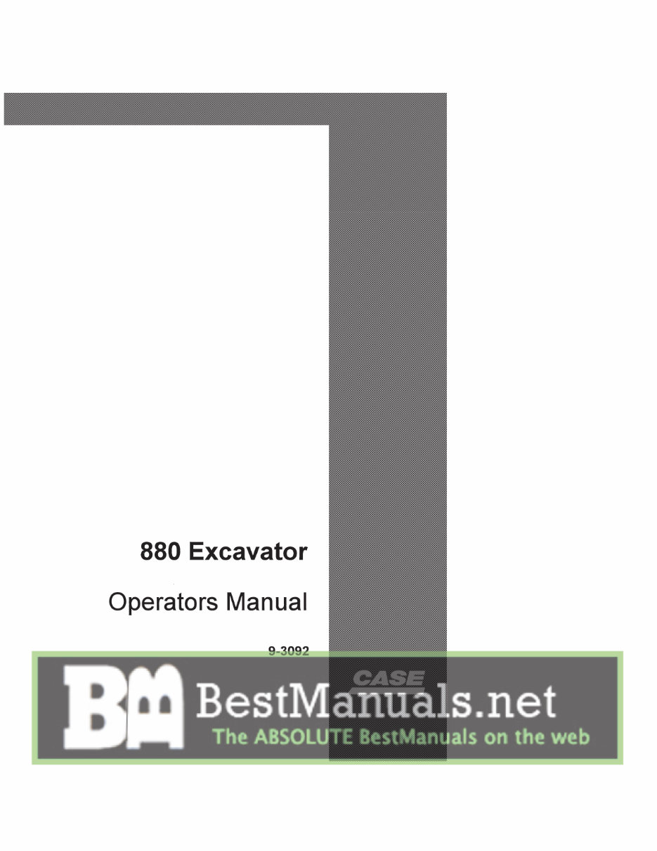 Case 880 Excavator FACTORY Operators Owner Instruction Manual - IMPROVED