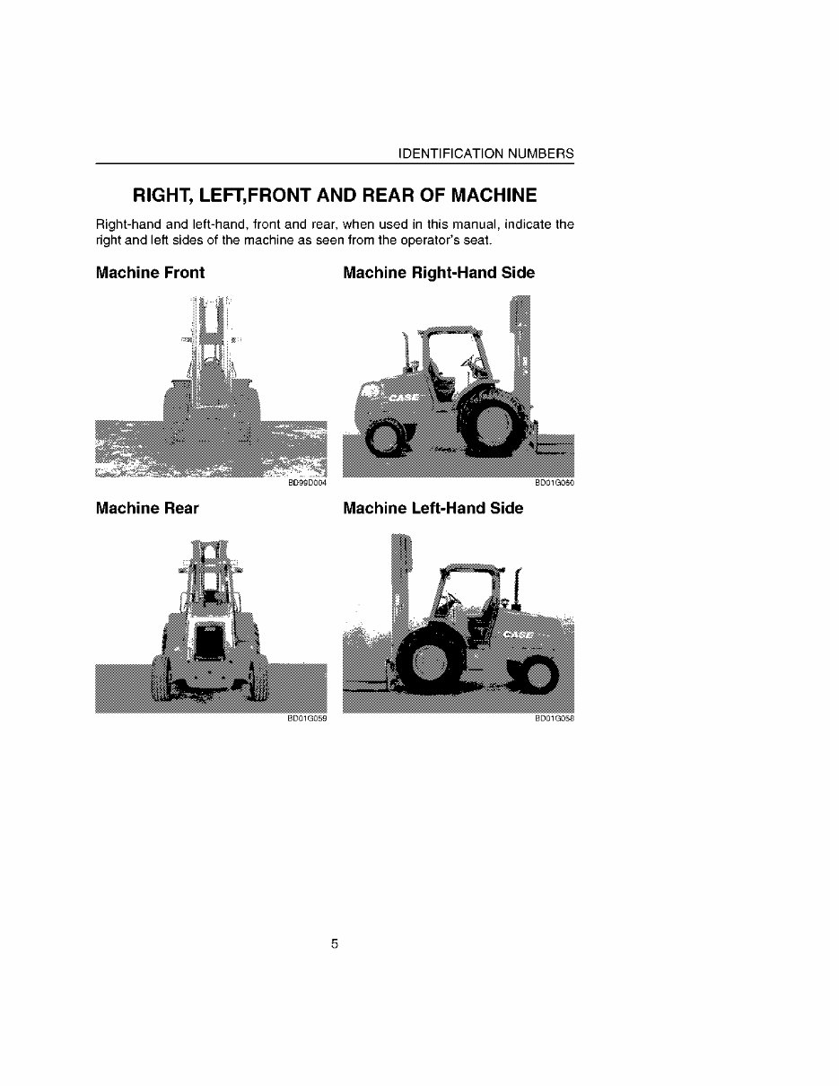 CASE 585G, 586G, 588G Forklift Operators Manual