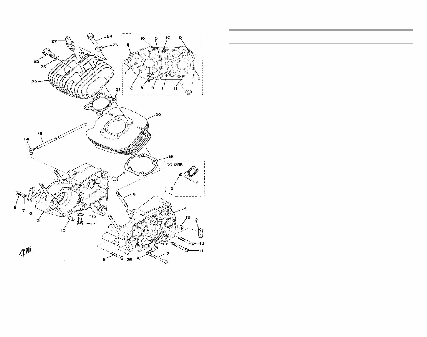 YAMAHA DT125A DT125B Replacement Parts Manual 1974-1975