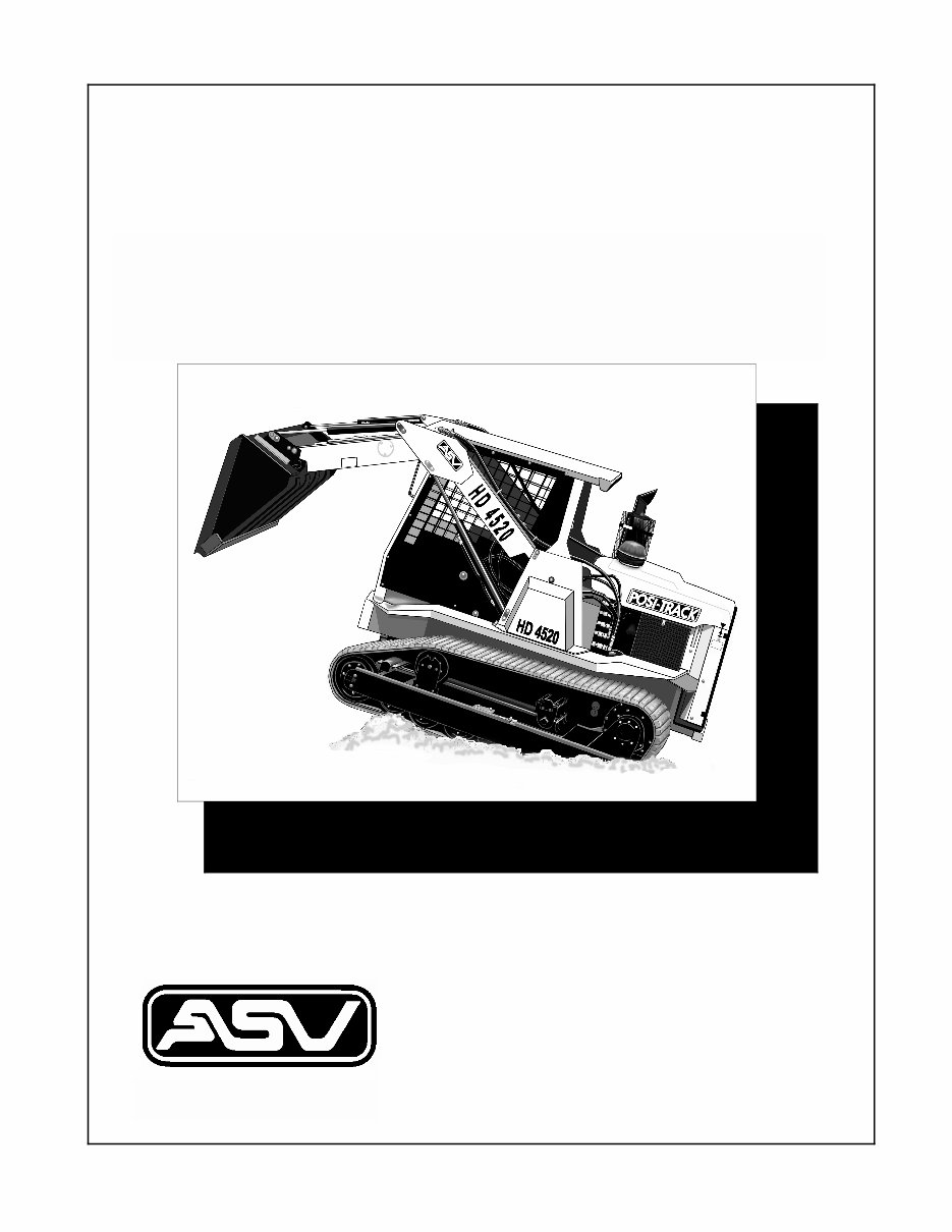 ASV HD4500 HD4520 Posi Track Loader Manual Set - Operators Repair ...