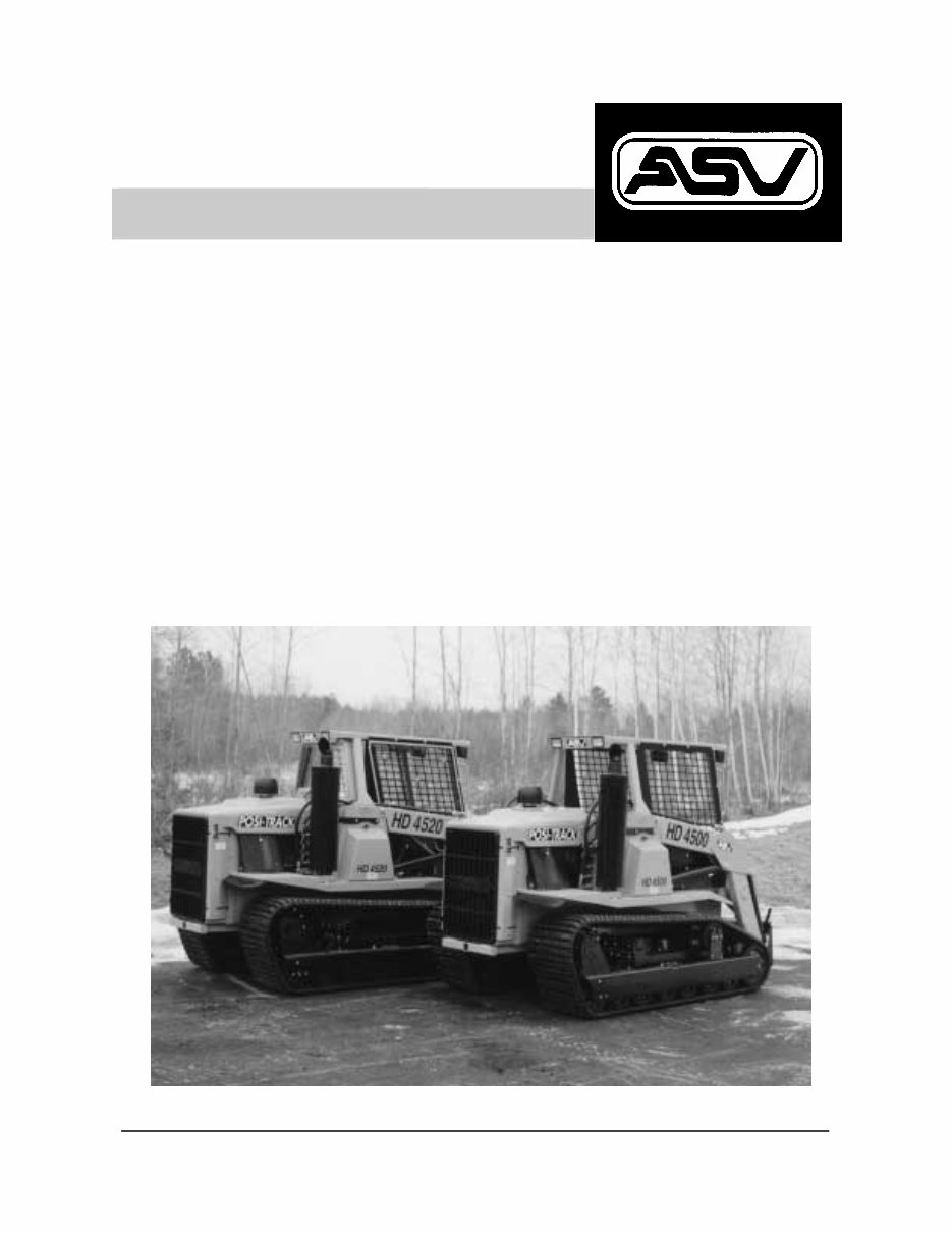 ASV HD4500 HD4520 Posi Track Loader Manual Set - Operators Repair ...