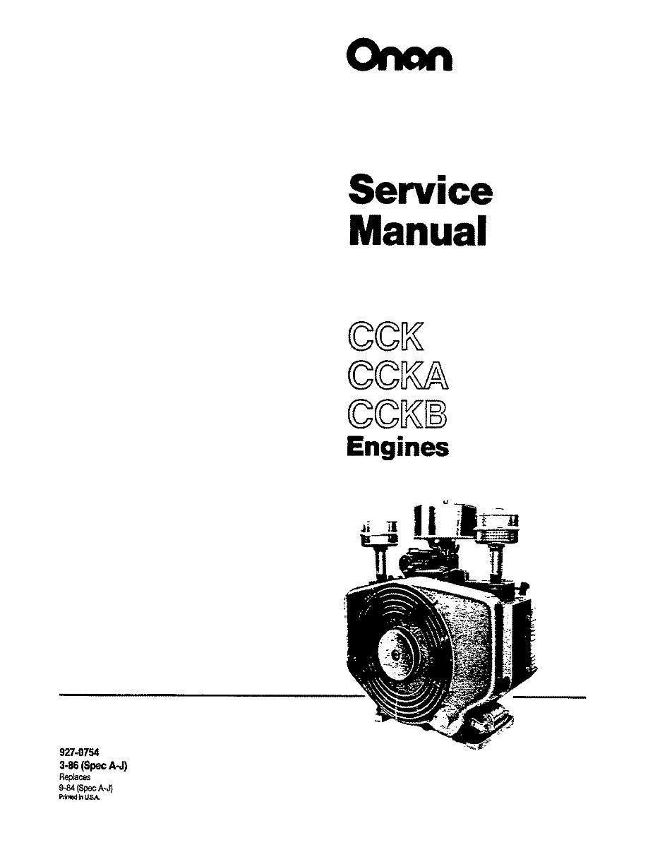 Onan CCK, CCKA, CCKB Engine Complete Workshop Service Repair Manual