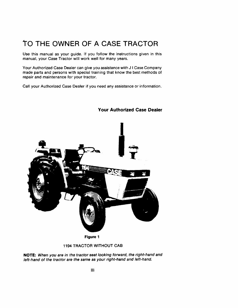 CASE IH 1194 Tractor Operators Manual | Manuals Online