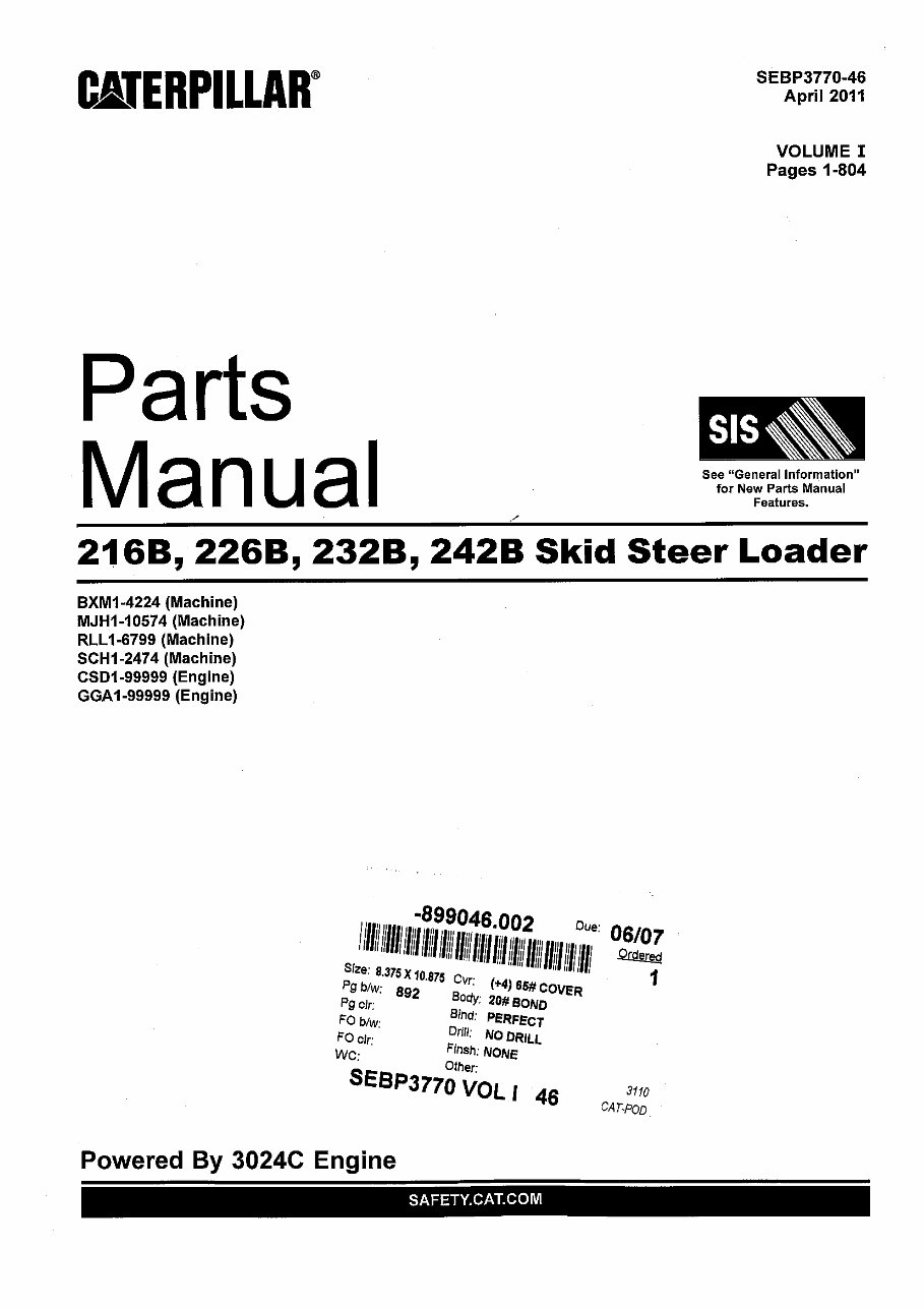 Cat 242B parts manual | Manuals Online