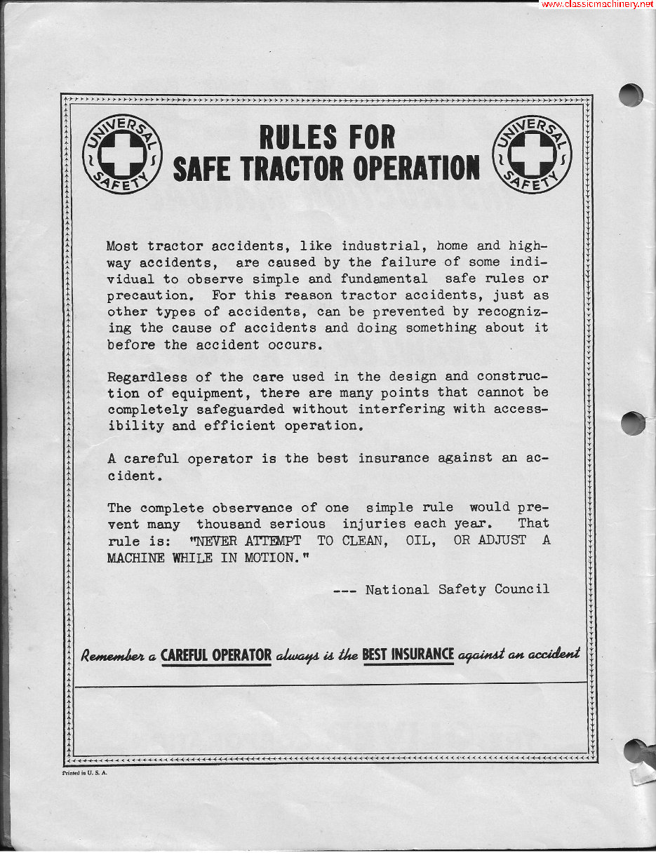 Oliver OC3 OC-3 Crawler Tractor Operator Owner Instruction Manual ...