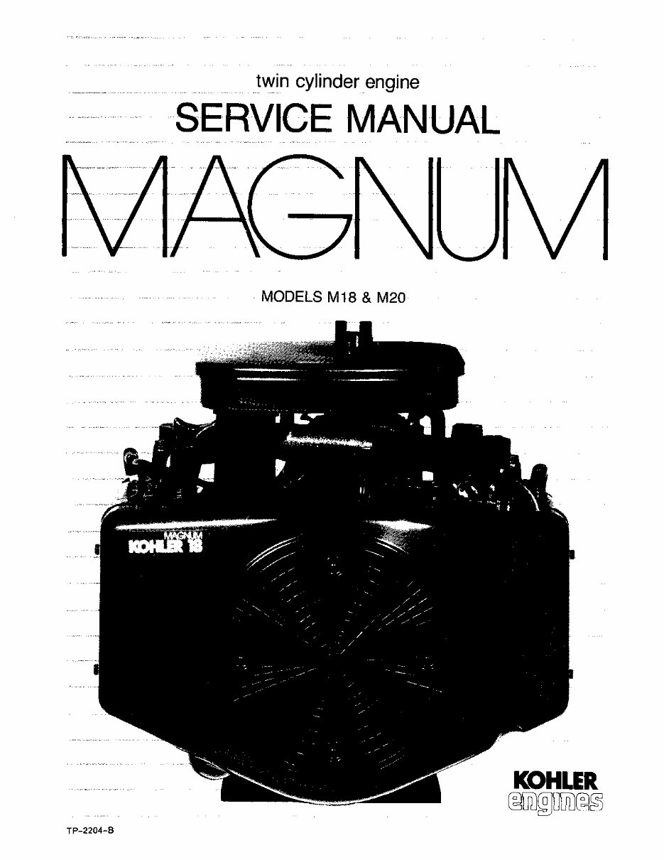KOHLER MAGNUM Model M18 18HP Engine Full Service & Repair Manual
