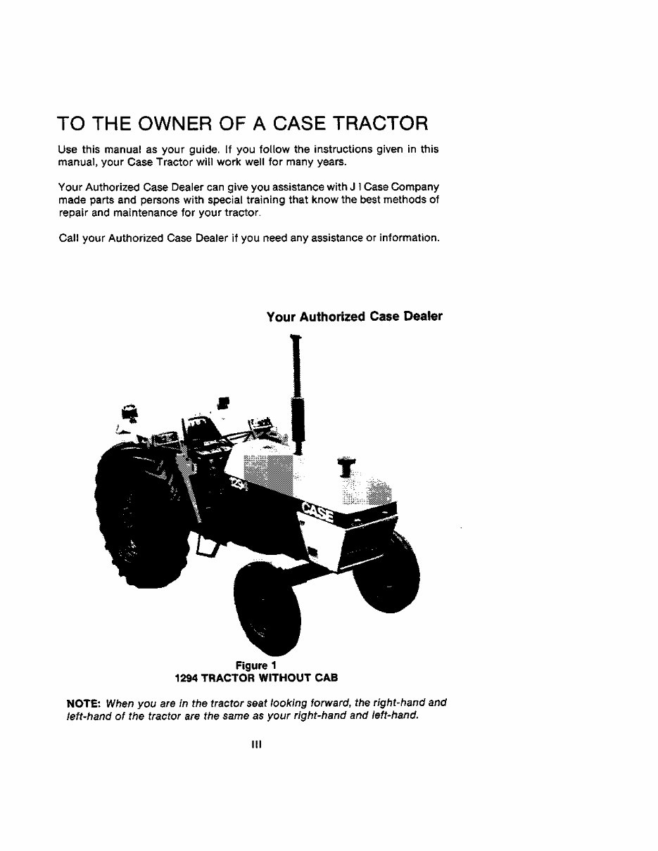 CASE IH 1294 Tractor Operators Manual | Manuals Online