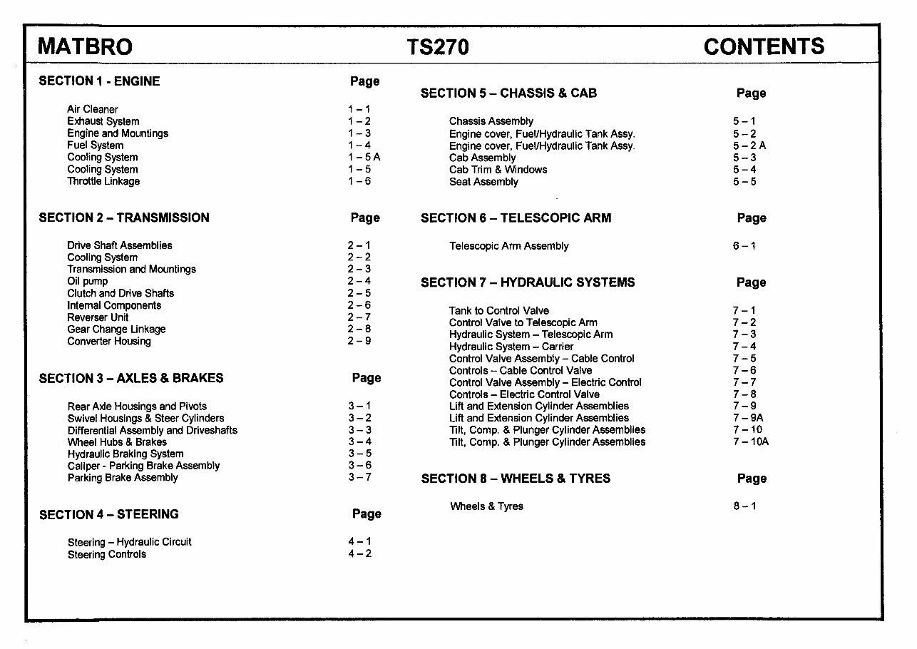 Matbro TS 270 parts catalog manual - eManualOnline