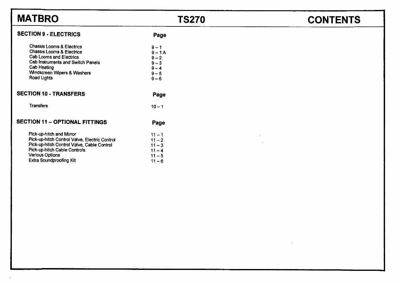 Matbro TS 270 parts catalog manual - eManualOnline