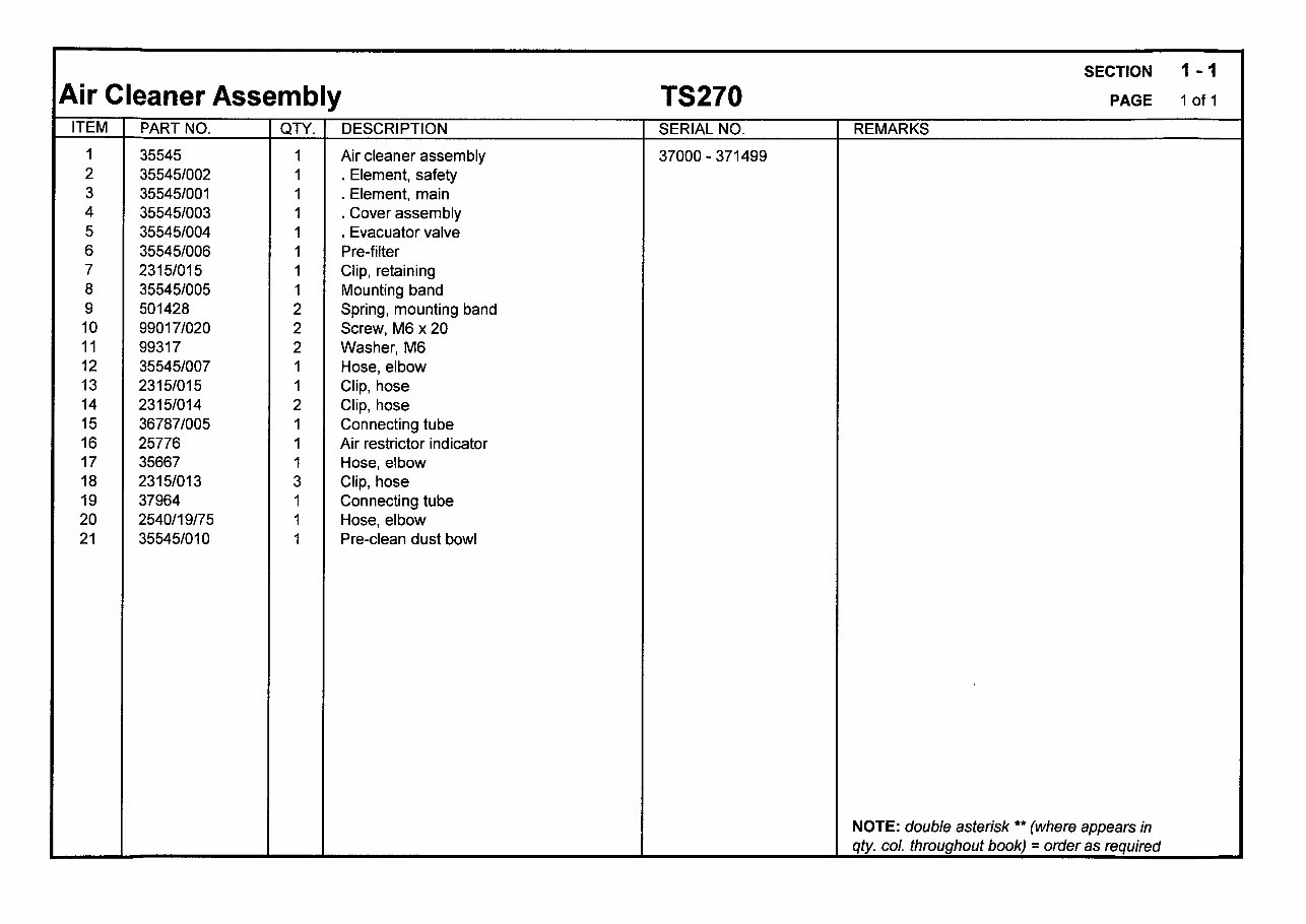 Matbro TS 270 parts catalog manual - eManualOnline