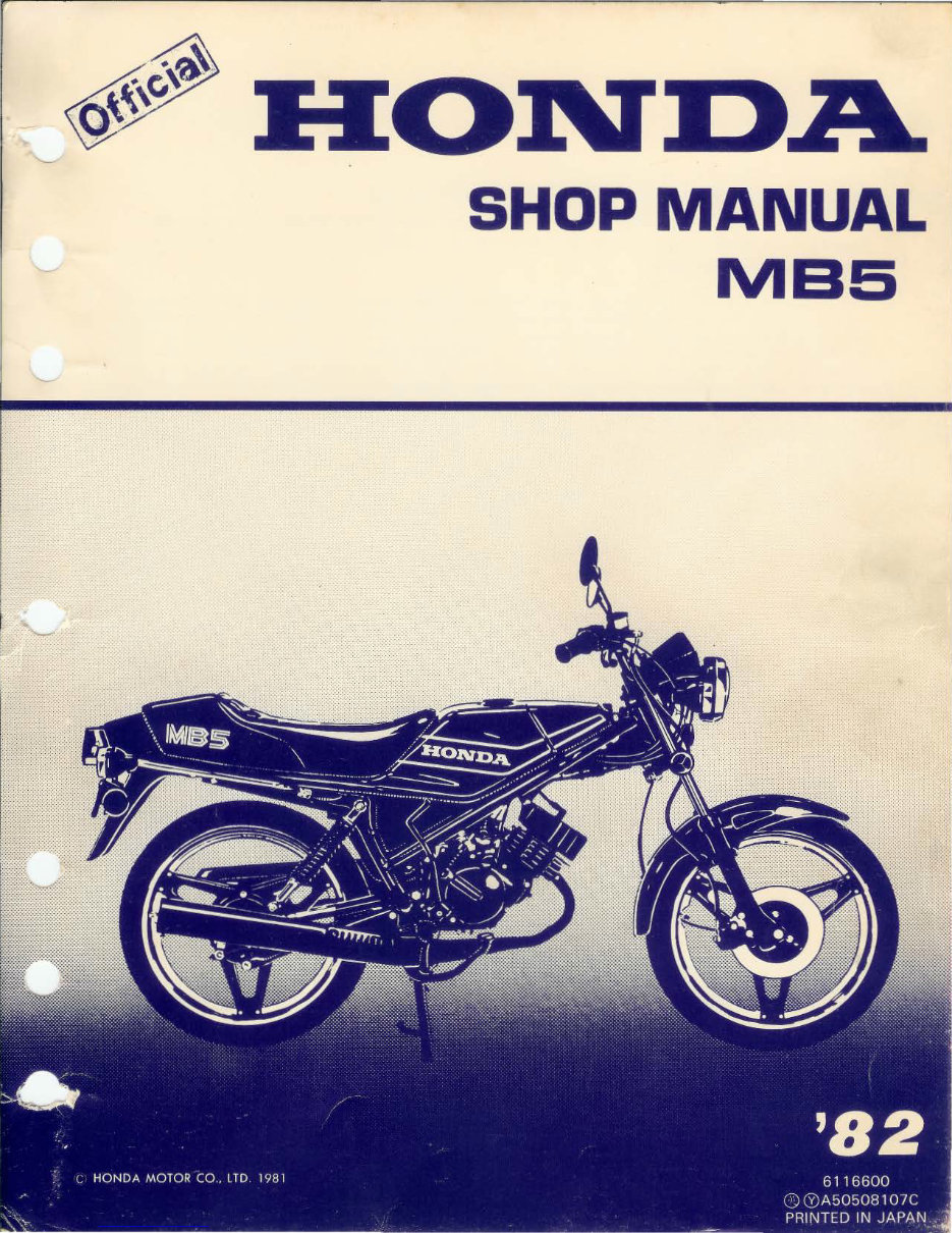 HONDA MB5 Full Service & Repair Manual 1982-Onwards