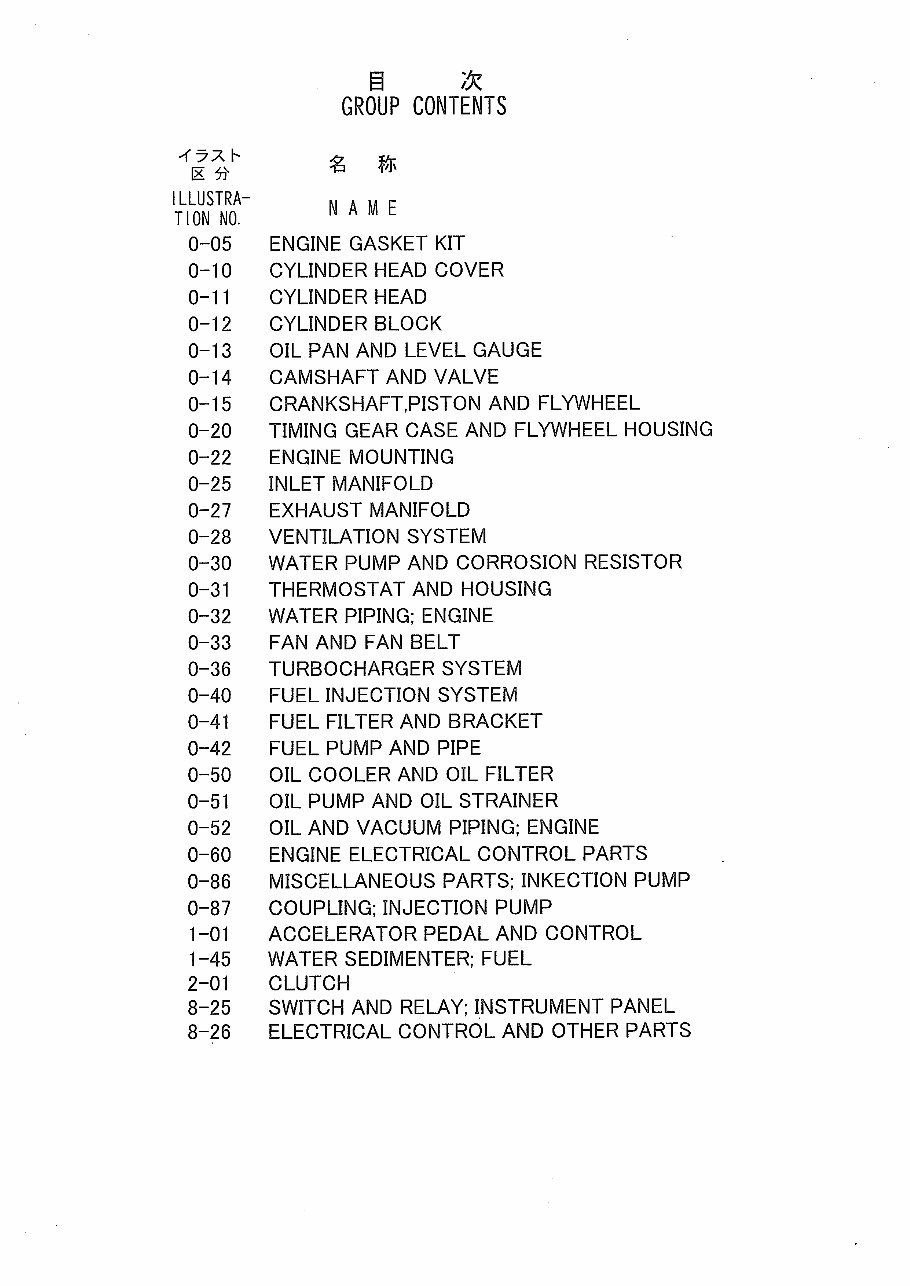 Isuzu A-4BG1,A-4BG1T,BB-4BG1T,DD-4BG1T parts manual