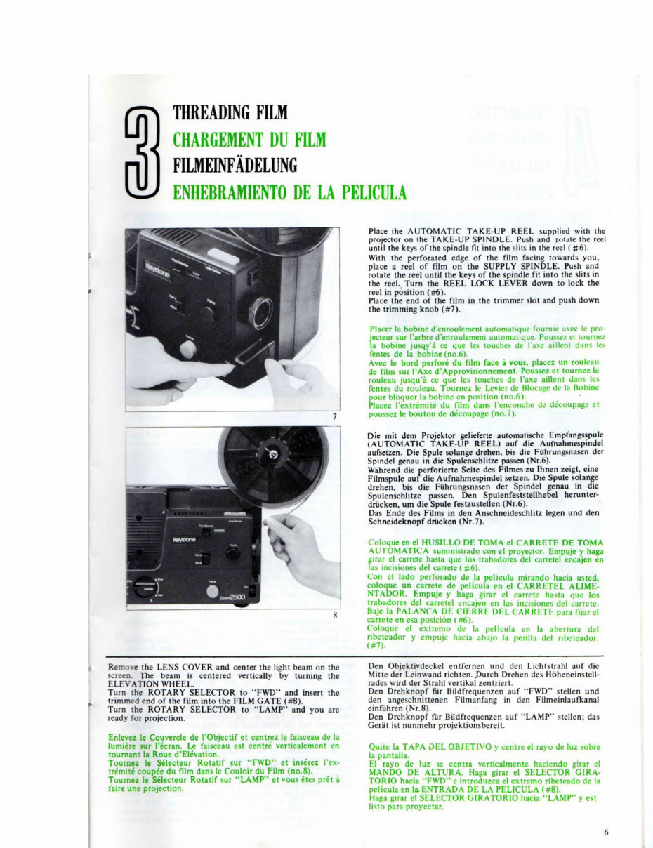 KEYSTONE ZOOM 2500 DUAL 8 PROJECTOR Manual - eManualOnline