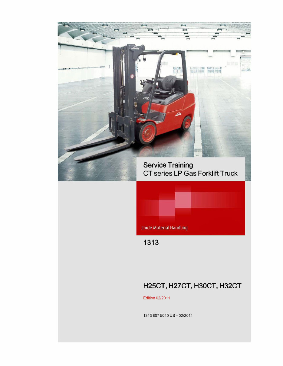 Linde Forklift Truck H1313 Series: H25CT, H27CT, H30CT, H32CT Service ...