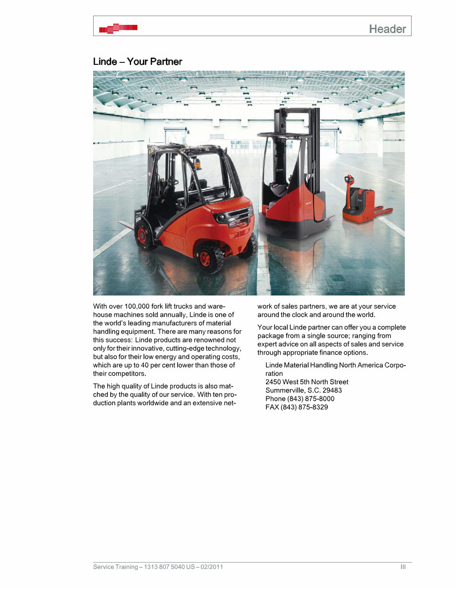 Linde Forklift Truck H1313 Series: H25CT, H27CT, H30CT, H32CT Service ...