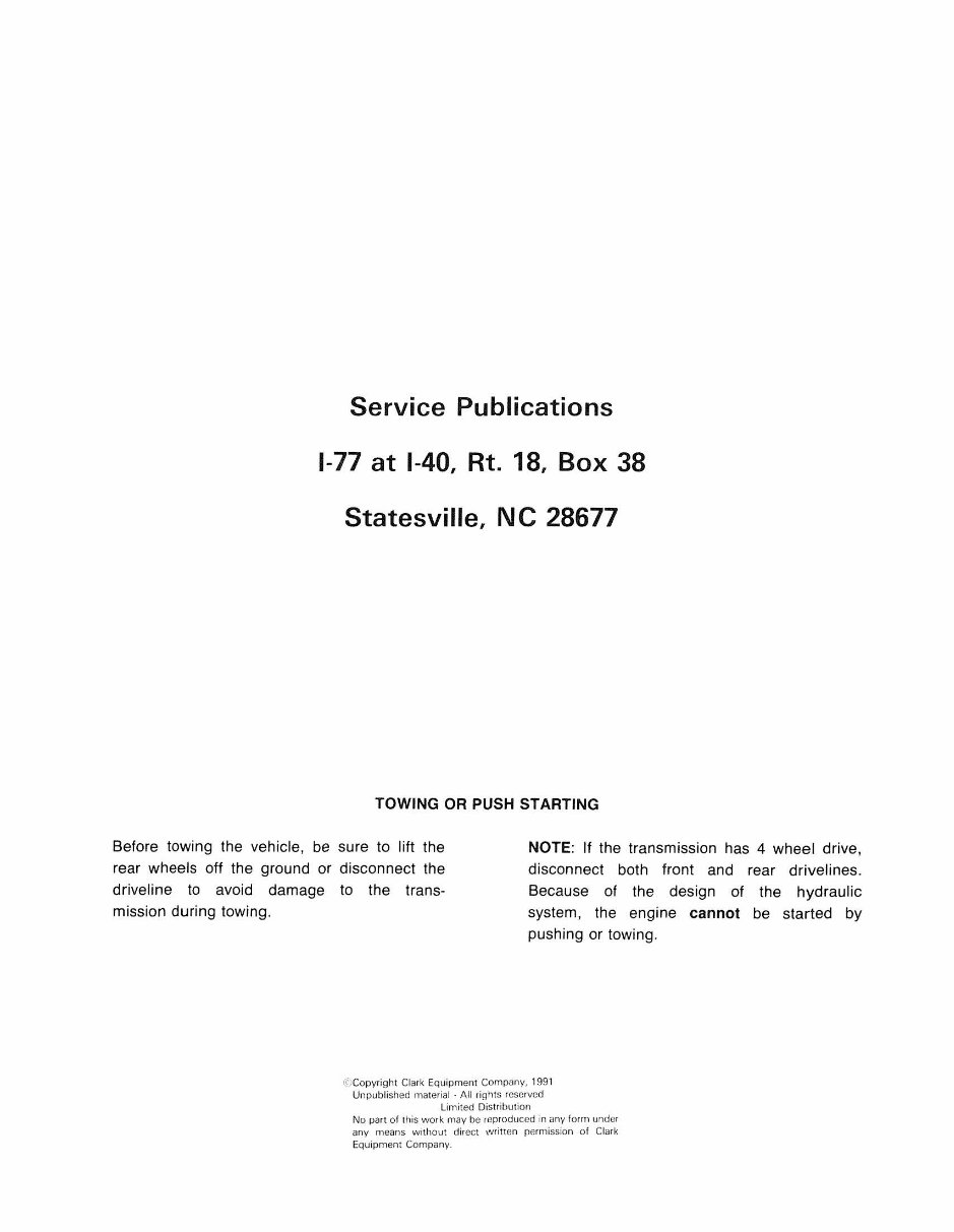 CLARK HURTH 28000 POWERSHIFT Transmission Workshop Service M