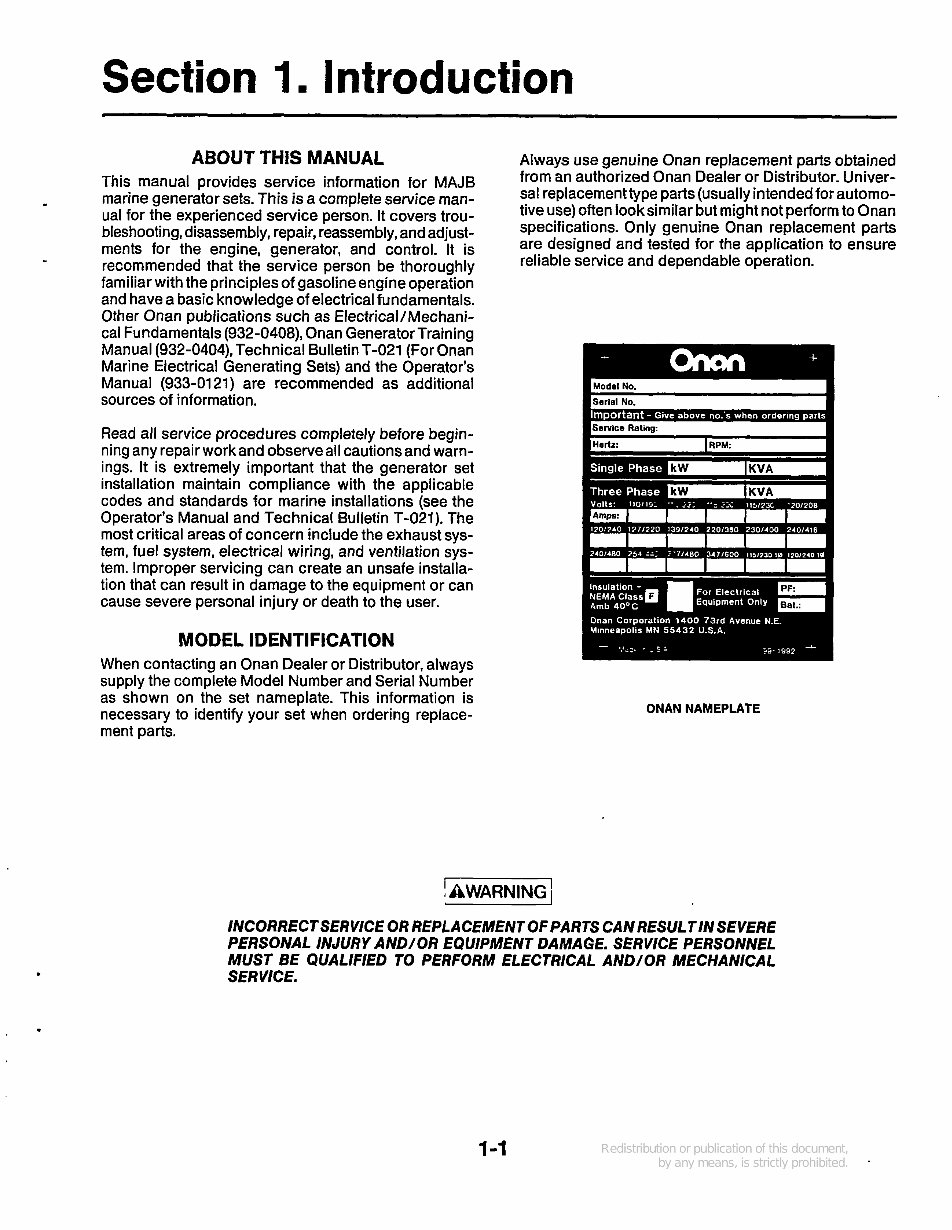 ONAN MAJB Marine Generator Complete Workshop Service Repair Manual